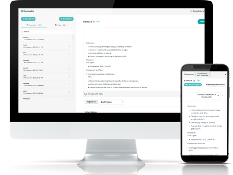 Dorascribe | AI Medical Scribe | Real-Time Note Taking for Doctors